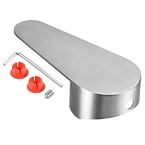 uxcell Single Lever Faucet Handle for 35mm Cartridge, Stainless Steel Faucet Handle Replacement for Kitchen Bathroom Shower, 4"x1.7", Silver