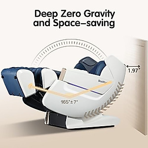 iBooMas Massage Chair,APP Control Massage Chairs Zero Gravity Full Body with Back and Calf Heating,Auto Leg Extension,SL Track,Thai Stretch,Foot Rollers,Airbags,Bluetooth,R8606(Blue)