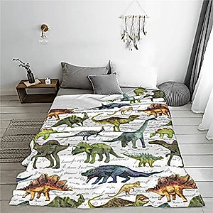 Cool Dino Dinosaurs Soft Throw Blanket Cozy Plush Flannel Fleece Bed Blankets for Sofa Couch Bedroom 50"X40"