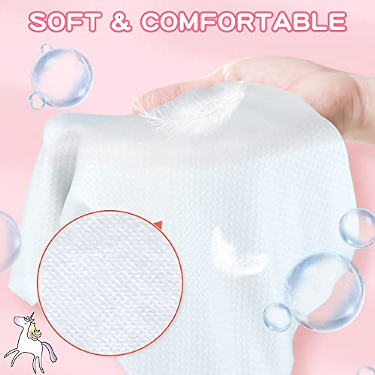 Kids Disposable Face Masks Girls - 50 Pack Kids Mask Disposable Children Small Size Unicorn Face Mask 3 Ply Cubrebocas Para Niños Individually Wrapped