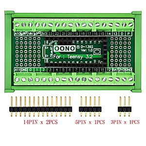 Terminal Block Breakout Board Module for Teensy 3.2, DIN Rail Mount Version