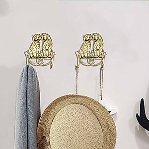 JfwuHap Coat Hooks for Wall, 2Pcs Wall Hooks Decorative Creative Tiger Coat Hooks/Heavy Hook, Hooks Mounted for Coat, Bag, Towel, Key, Hook Rack, Hanging Coats Bathroom Entryway(Tiger)