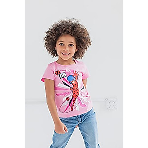 Miraculous Ladybug Cat Noir Rena Rouge Little Girls 3 Pack Graphic T-Shirts Black/Pink/Red 6-6X