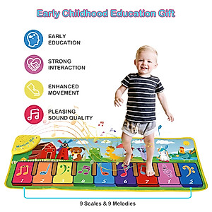 JOW Toys for 1 2 3 4 5 Years Old Girls Boys, Toddlers Musical Mat Touch Playmat, Baby Piano Mat Musical Toys Early Educational Toys Gifts for Baby Toddlers