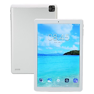 DAUERHAFT 10.1 Inch Tablet, 2GB 16GB Dual Camera Dual SIM Dual Standby US Plug 110-240V 1920x1200 Resolution Tablet Computer for Reading for Android 8.1 (Silver)