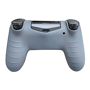 PS4 Controller Skin Shell Anti-Slip Silicone Gaming Grip Cover Protector Case for Sony Playstation 4 Slim PS4 Pro Gamepad Controller Skins with 10 Thumb Grips (Graffiti Grey)