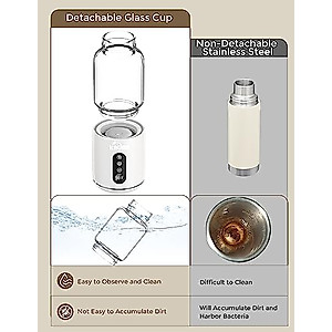 Portable Water Warmer for Baby Formula Travel, Wireless 9000mAh Battery Operated Portable Bottle Warmer, Precise & Adjustable Temperature, 10 Oz Detachable Glass Travel Bottle Warmer for Breastmilk