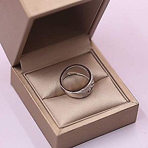 ZJQZBSS Vintage Forest Style Hand Drop Glaze Design Tree Ring 925 Sterling Silver Sparkling Purple Diamond Ring 18K Gold Cocktail Ring CZ Diamond Halo Ring Women's Engagement Wedding Rings (10)