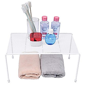 yaenoei Expandable Stackable Kitchen Cabinet and Counter Shelf Organizer,Kitchen Shelves, Cabinet Organization,White