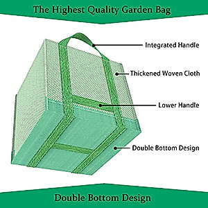 Reusable Yard Waste Bags/Lawn Bags/Leaf Bags, Collapsible Garden Bag, Pop Up Garden Bag, Heavy Duty Woven Polypropylene Bag, Double Bottom Design Reinforced carry handles(1-Pack 32Gallons )