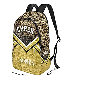 Golden Bling Cheerleaders Backpack Casual Travel Daypack for Men Women Gift 11.8''(L) x 5.51''(W) x 17.72''(H)