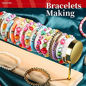 FANDAMEI 1.2mm Metallic Elastic String, Gold Stretch Cord for Craft Gift Jewelry Making, Elastic Cords Ribbon for Hair Braids, Elastic String for Bracelets, Beading Cord Stretchy Christmas Crafts DIY