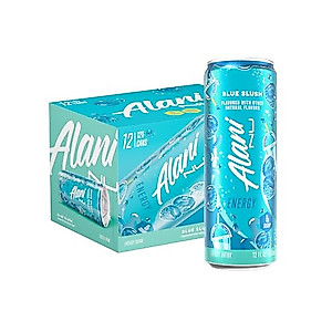 Alani Nu BLUE SLUSH Sugar Free, Low Calorie Energy Drinks | 200mg Caffeine | Biotin B Vitamins | Zero Sugar | 10 Calories | 12 Fl Oz Cans | 12 Pack