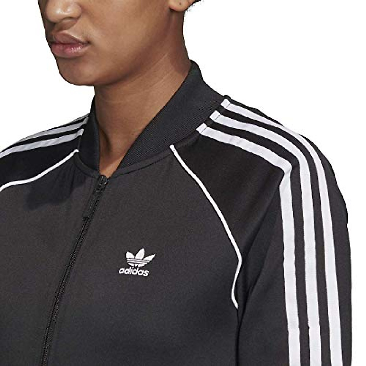 adidas Originals womens Superstar Track Primeblue Jacket, Black/White, Medium US