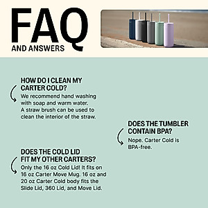 Fellow 20 oz Carter Cold Water Bottle for Water, Iced Tea, Coffee, Smoothies, Iced Coffee & more - Stainless Steel Vacuum-Insulated Iced Coffee tumbler with Spill Resistant lid and straw-Peri Twinkle