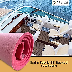 AK TRADING CO. 1/4" Thick-58 Wide Scrim Fabric TS Backed Sew Foam-Perfect for Upholstery, Car Replacement, Boat Seats, Office Furniture, and Much More-by The Yard, 1 Yard