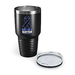 Teegarb Letter Blanket 30oz Tumbler Stainless Steel Colors Novelty Don't Live A Quitter Like My Pancreas Fighters Fan Humorous Exocrine Gland Sickness Optimistic Person 30oz / Royal Blue