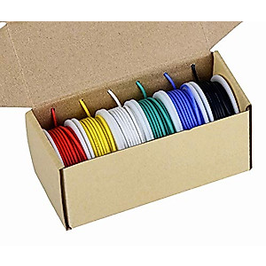 TUOFENG 18 Gauge Wire Spool 13.2ft / 4m Each 6 Colors,18 AWG Stranded Wire Hook up Wire Kit, Silicone Rubber Insulated/Tinned Copper/Flexible/18AWG Wire for Automotive Wiring