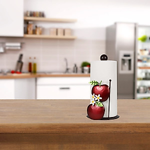 Decorative Apple Paper Towel Holder, Easy Tear Paper Towel Stand for Your Kitchen Countertop, Looks Great with Any Farmhouse or Apple Decor