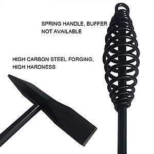 Welding Chipping Hammer with Coil Spring Handle, Wire Brush. Shock-Dampening Steel Rust Removal (1 PCS Hammer)