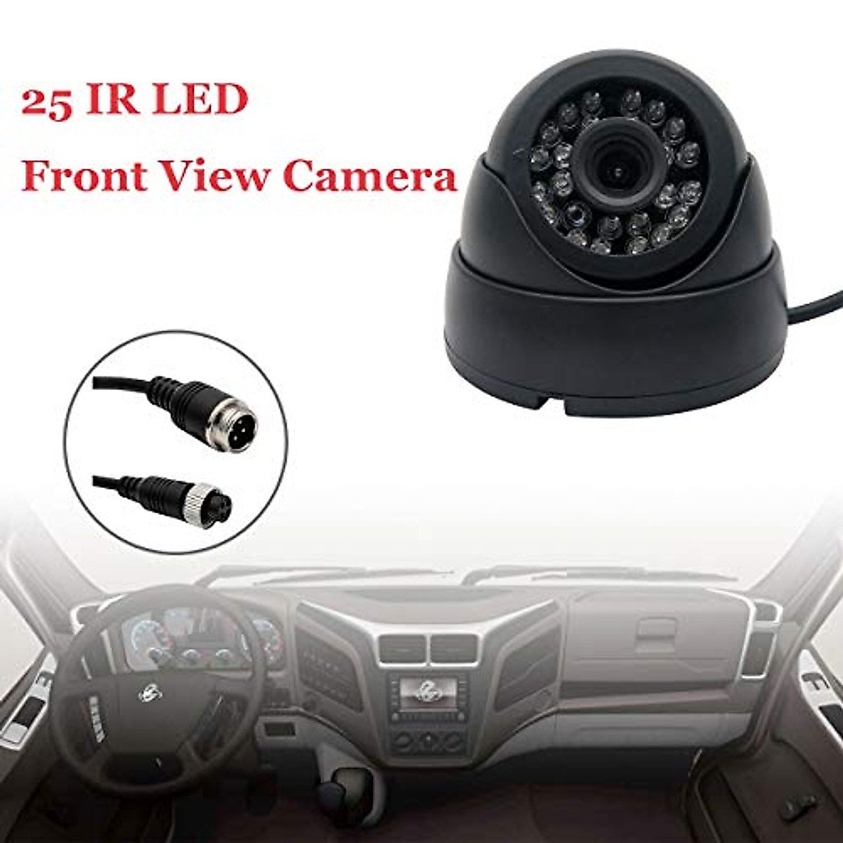 Universel MASO Front View Camera for Car Bus Truck Trailers Caravan Camper Heavy Reverse Black 4 PIN 9V-36V
