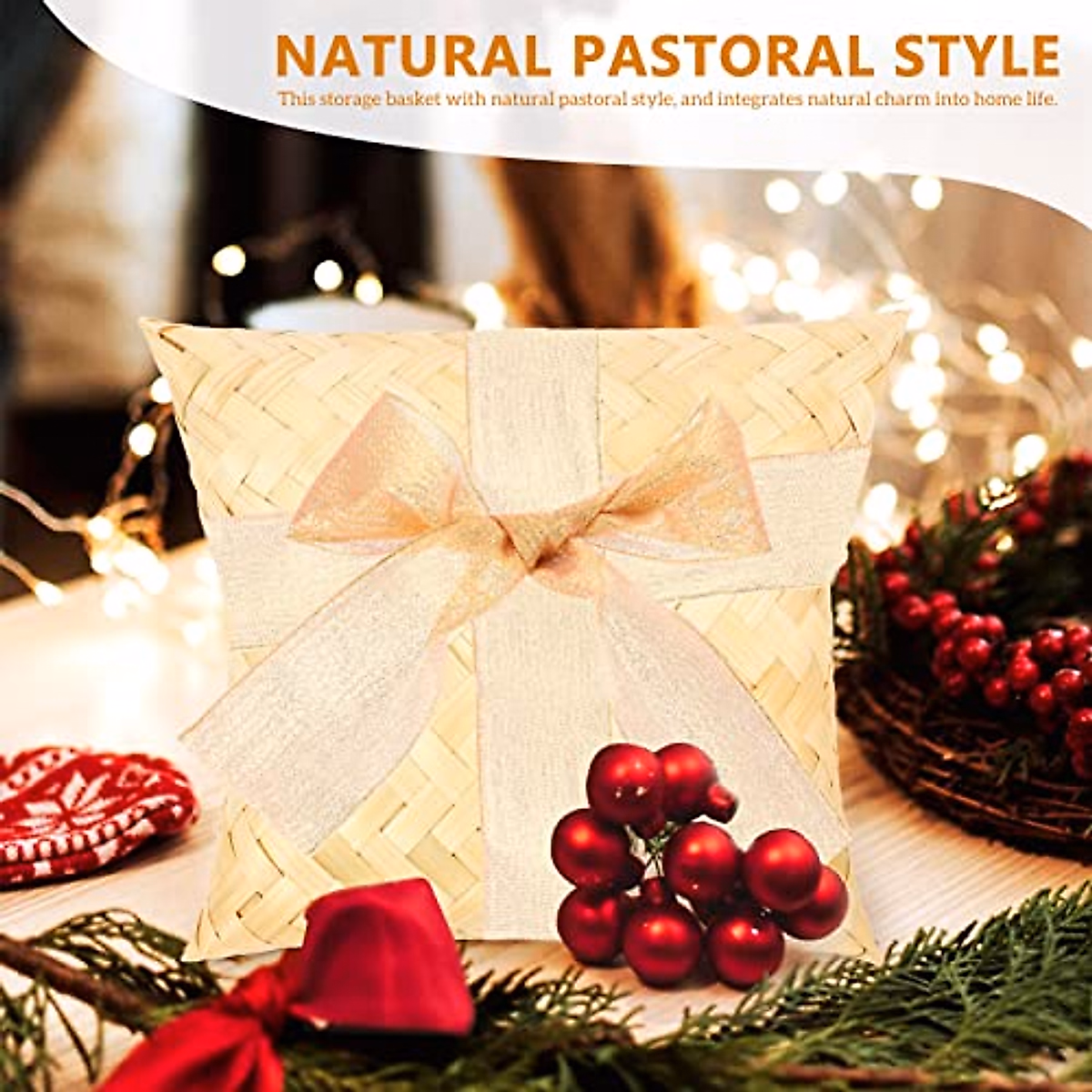 Bamboo Sticky Rice Basket Woven Baskets Tray Decor Bamboo Woven Basket Candy Basket Bamboo Tea Snack Container Handmade Woven Basket Wedding Decor Woven Storage Basket