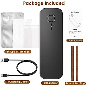 ODSD Mini Heat Sealer, Mini Bag Sealer Heat Sealer, Portable Handheld Bag Resealer Machine for Chip Bags Plastic Bags Food Storage (Black)