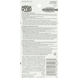 Maybelline New York Volume Express Mega Plush Waterproof Mascara, Very Black, 0.3 Fluid Ounce, (I0099016)
