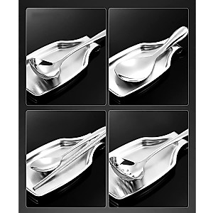 Stainless Spoon Rest for Stove Top Kitchen Cooking Utensil Holder (Rose Gold)