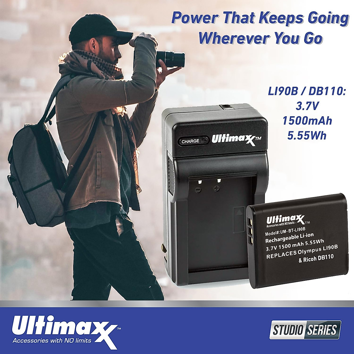 Ultimaxx Advanced Ricoh GR III Digital Camera Bundle (Diary Edition) - Includes: 128GB Ultra Memory Card, 2X Spare Batteries, Selfie Stick, Water-Resistant Camera Backpack & Much More (23pc Bundle)