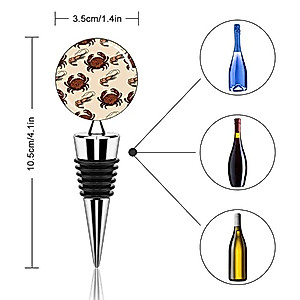 Ocean Sea Crabs Shrimps Wine Bottle Stoppers Reusable Plug Wine Saver Corks for Beverage Holiday Party Kitchen Decorative