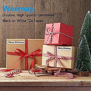 Weemay 3 Pack TZe 6mm 0.23 Laminated White TZ Tape Compatible for Brother Label Maker Tape TZe-211 TZe211 TZ-211 TZ211 1/4 Black on White Label for PTD220 PTD600 PT-D410 PTH110BP Printer, 26.2 Feet