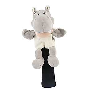 Colaxi Golf Club Wood Head Cover Driver Fairway Wood Head Cover Golf Headcovers Replacement Sleeve Protector Guard with Cute Hippo Design
