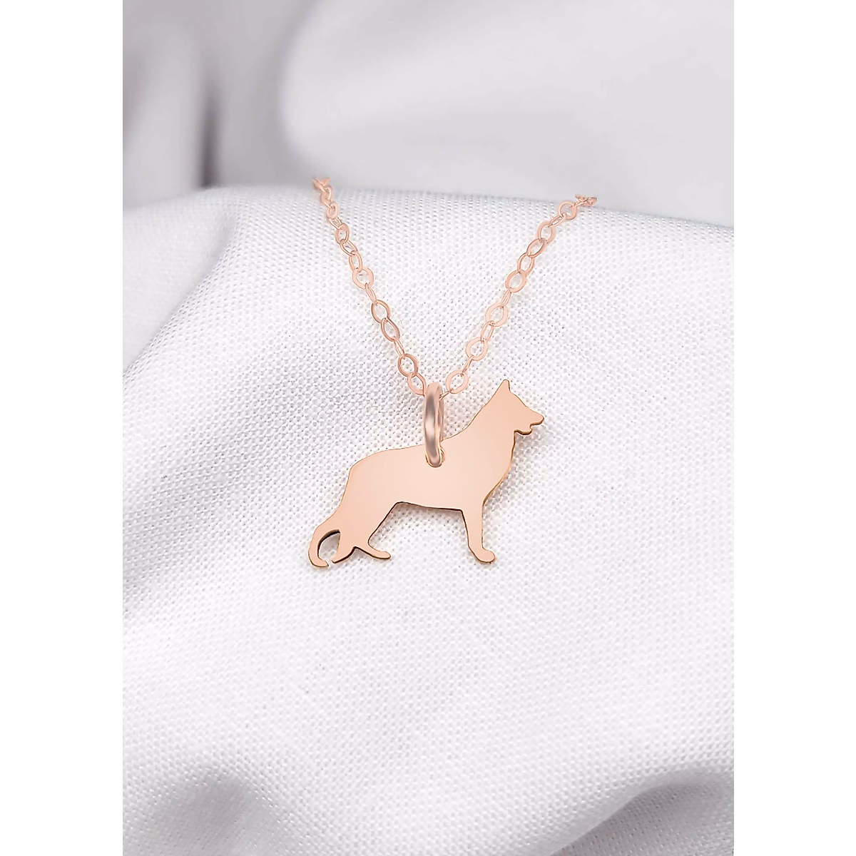 Sterling Silver 14k Gold/Rose Gold Necklace, Rottweiler, Great Dane, Pitbull, Border Collie, German Shepherd, Australian Shepherd, Doberman, Cocker Spaniel, Sterling Silver, No Gemstone