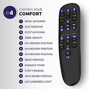 Blissful Nights - e4 Split Head Flex Top King Size Adjustable Bed Frame Set with 12" Copper Gel Infused Memory Foam Mattress Medium Firm, 120-Night Trial