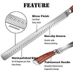 Astylway Slicing Carving Knife 12 inch Brisket Knife Outdoor Meat Cleaver Kitchen Knife Chef Knives Multipurpose Grilling Camping Cooking Knife BBQ Tool