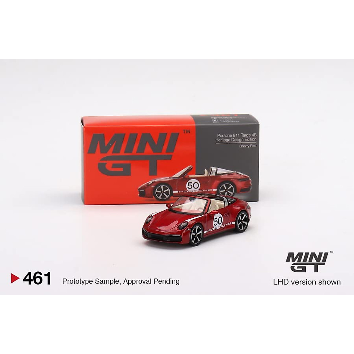True Scale Miniatures Model Car Compatible with Porsche 911 Targa 4S Cherry Red Limited Edition 1/64 Diecast Model Car MGT00461