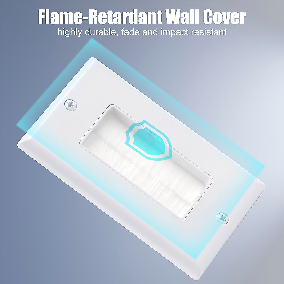 VCE Wall Plate Cable Pass Through with Bracket, Decorator Cover for Low Voltage Cables - White, 2-Pack