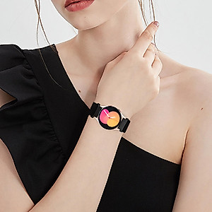 KQZunguo 4 Pack Alpine Loop Woven Nylon Band Compatible with Samsung Galaxy Watch 6&5&4 44mm 40mm/Watch 5 Pro 45mm/Watch 6 Classic 43mm 47mm, 20mm Nylon Adjustable Replacemen Sport Strap for Men Women