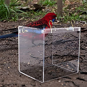 Ipetboom Bath Tray Bath Tray Clear Container Clear Tub Bird Bath for Cage Clear Acrylic Bird Bathtub Parrot Parakeets Shower No Bird Feeder for Cage Bathtub Box Small Bird Parrot Food Tray Food Tray