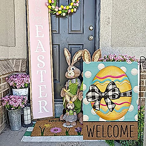CROWNED BEAUTY Easter Egg Garden Flag 12x18 Inch Double Sided for Outside Burlap Small Polka Dots Yard Holiday Decoration CF709-12