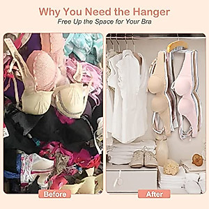 Bra Hanger Organizer with Premium Wood, 16 Large Capacity, Space Saving, 360° Rotating, Foldable Metal Hooks, Resovo Bra Closet Organizer for Bras, Tank Tops, Bathing Suits, Ties-Wood