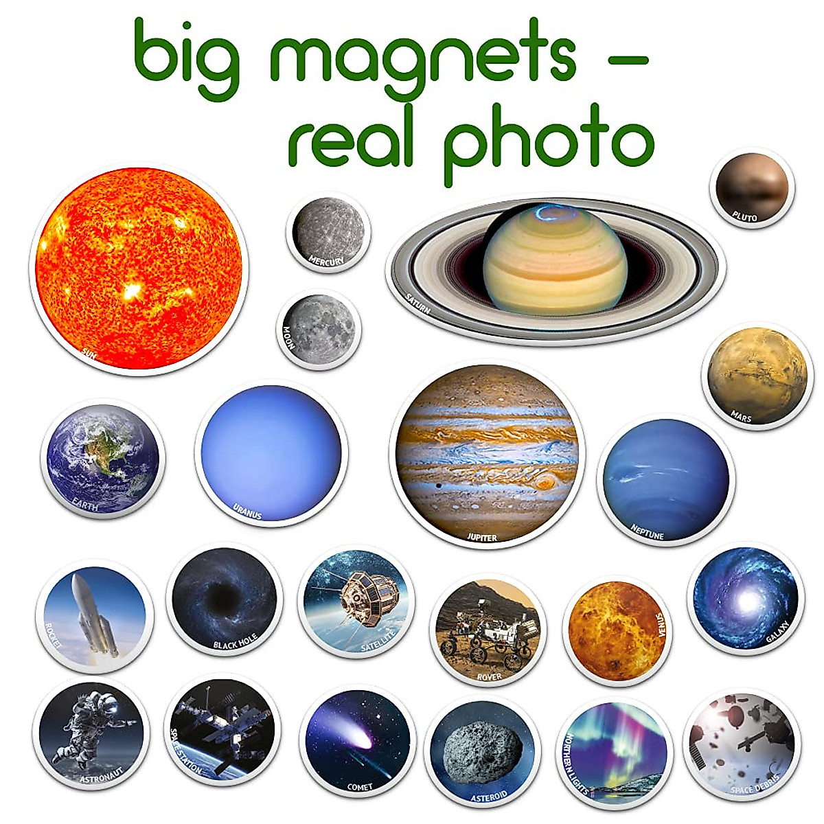 Solar System for Kids - Fridge Magnets for Toddlers - Planets for Kids Solar System Toys - 22 Magnetic Planet Kids Magnets - Refrigerator Magnets for Kids Magnetic Toys Toddler Toys Baby Toys