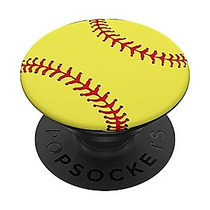 Softball Ball Gadget Sport Gift PopSockets PopGrip: Swappable Grip for Phones & Tablets