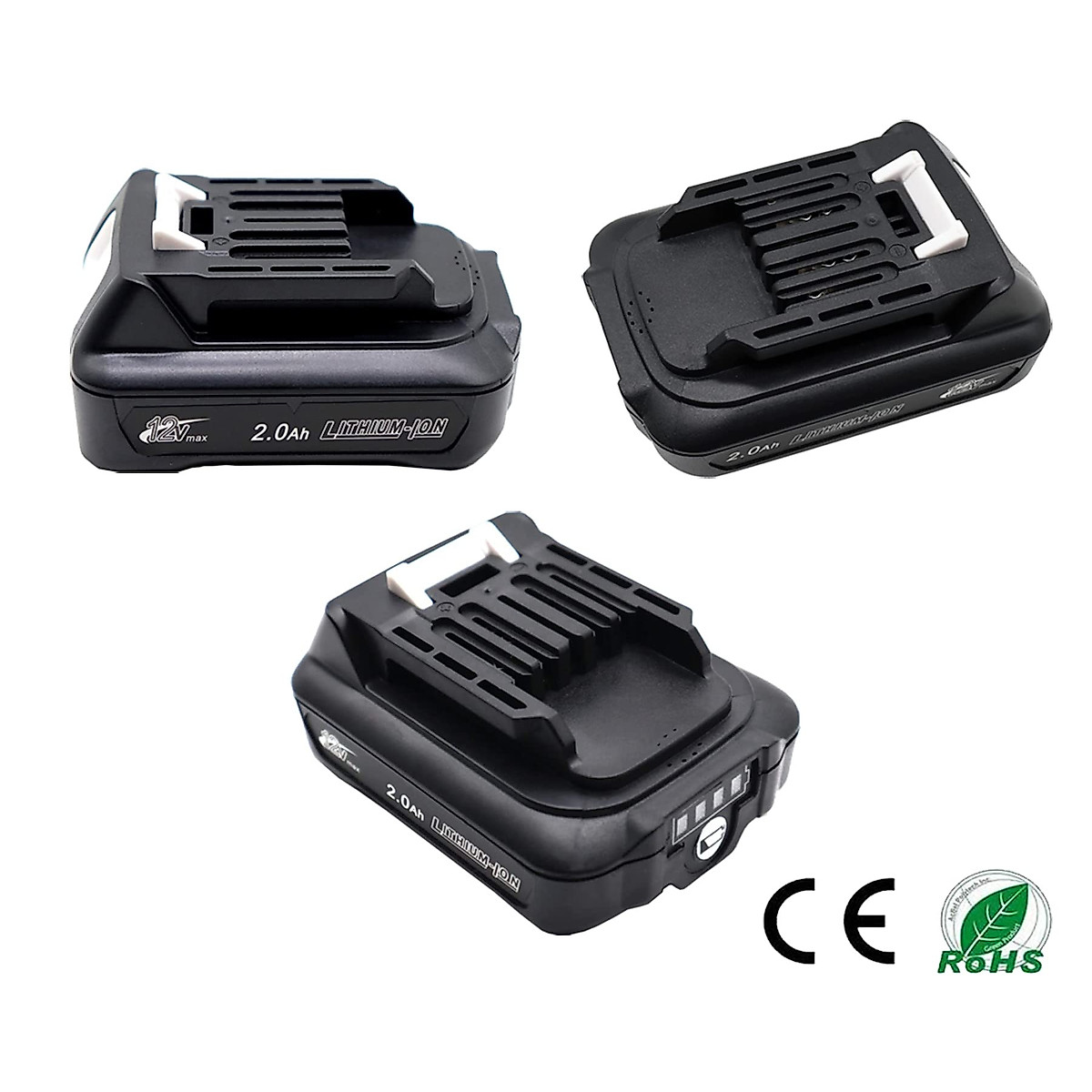 2pcs BL1021B 2.0Ah Battery with Charger DC10WD DC10SB, Compatible with Makita 12V Battery BL1016 BL1015 BL1020 BL1041B 197396-9, CP100DZ JR103D MP100DZ TD110D DF031D DF0331D CG100D CL106FD Tool