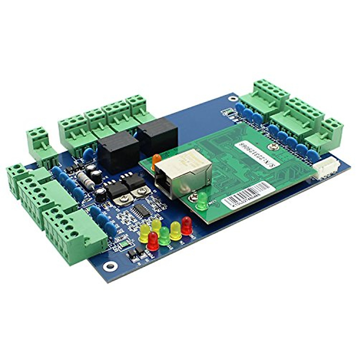 MENGQI-CONTROL 2 Door Access Control Board System 110-240V Power Supply Box North American ANSI Electric Strike Lock RFID Reader Enroll USB Reader RFID Card & Key Fobs,Phone APP Remotely Open Door