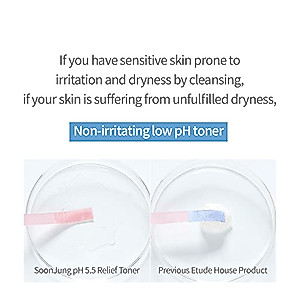 ETUDE HOUSE Soonjung pH5.5 Relief Toner 200ml (New Version) | Skin Care Solution | Low PH Toner for Sensitive Skin | Non-Comedogenic, Hypoallergenic & Fragrance Free Moisturizer for Face