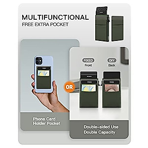 YESIIW Slim Card Holder Wallet - Minimalist Pop up Wallet for Men RFID Blocking with Money Pocket | Metal Wallet Card Case Green