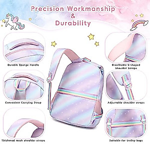 KIDNUO Girls Backpack 15.6 Inch Laptop School Bag Cute Kids Kindergarten Elementary Backpacks Middle Schoolbag Large Bookbags for Women Teens Students Anti Theft Travel Daypack (Purple)
