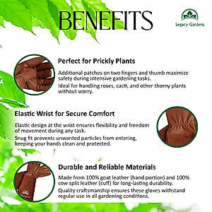 Legacy Gardens Medium Brown Thorn Proof Garden Gloves